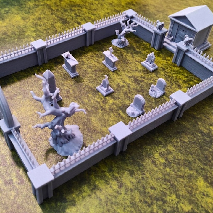 3D Printable Tons of Skeletons: Cemetery Terrain Pack by Apache-Studio