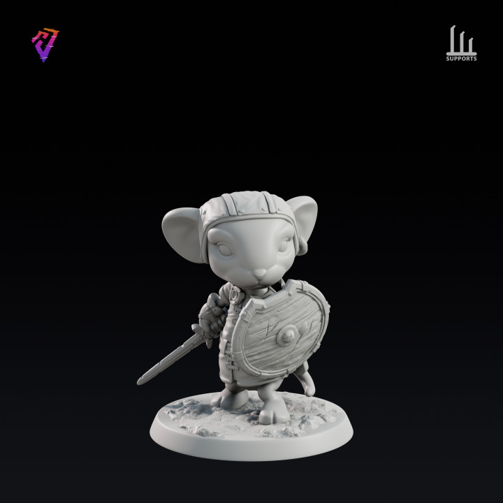 3D Printable mice paladins, 3 outfits by JHC