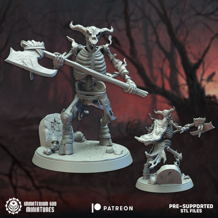 3D Printable Minotaur skeleton by Immaterium God Miniatures