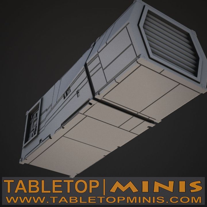 3D Printable Futuristic Shipping Container by TableTopMinis