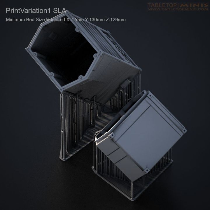 3D Printable Futuristic Shipping Container by TableTopMinis