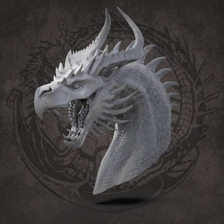 3D Printable dragon bust by Silana cadou