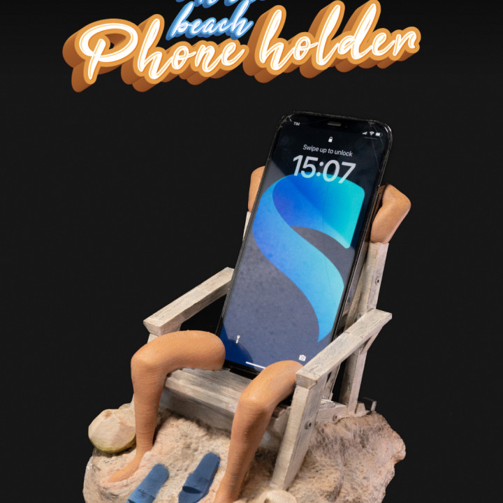 3D Printable At the Beach Phone Holder by Stlflix