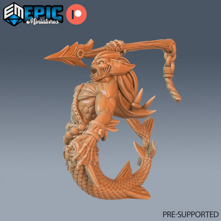 3D Printable Mermaid & Merman Set / Merfolk / Water Siren Warrior ...