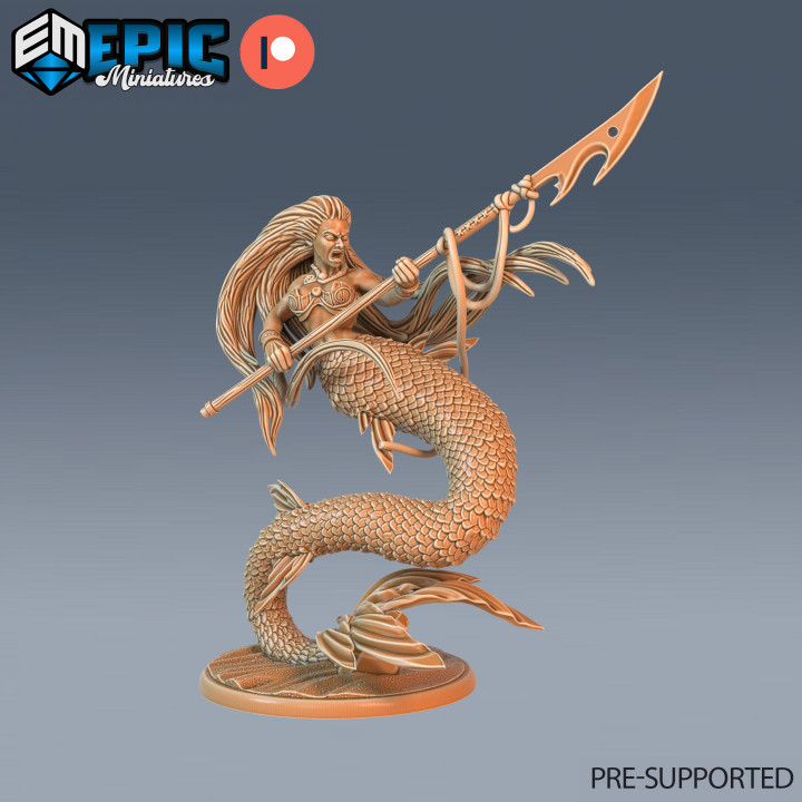 3D Printable Mermaid & Merman Set / Merfolk / Water Siren Warrior ...
