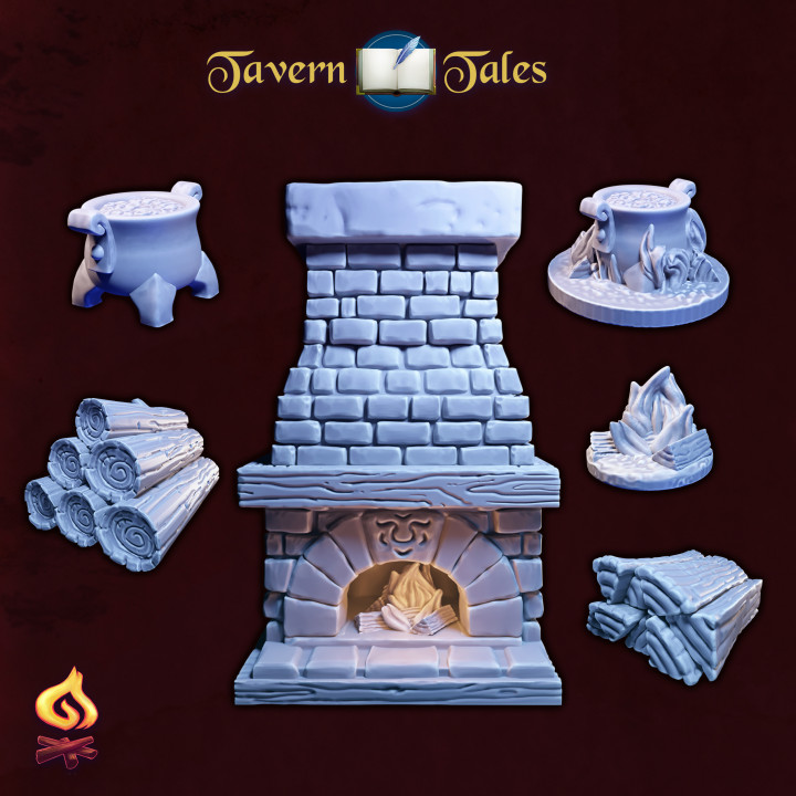 3D Printable Modular Fireplace Set by Safehold