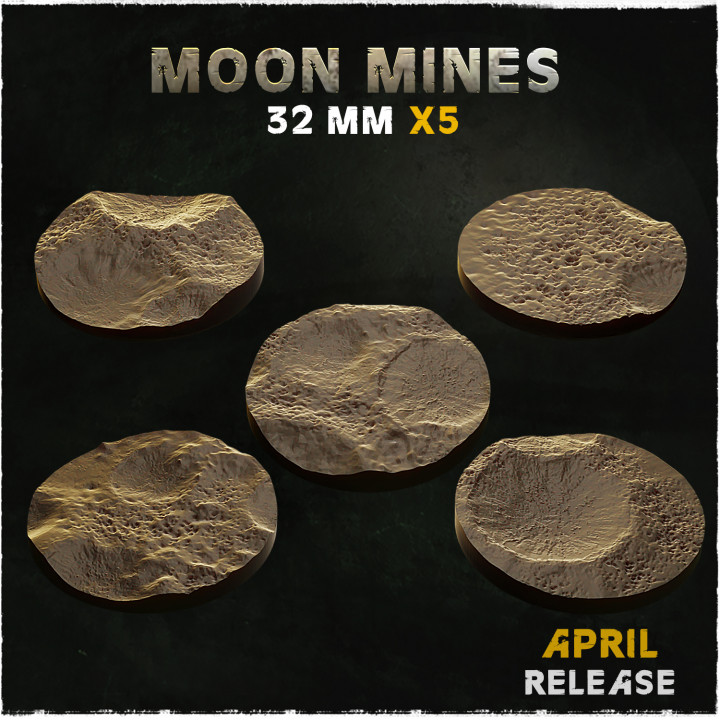 3D Printable MOON MINES - Bases & Toppers (Big Set ) by Zabavka Workshop
