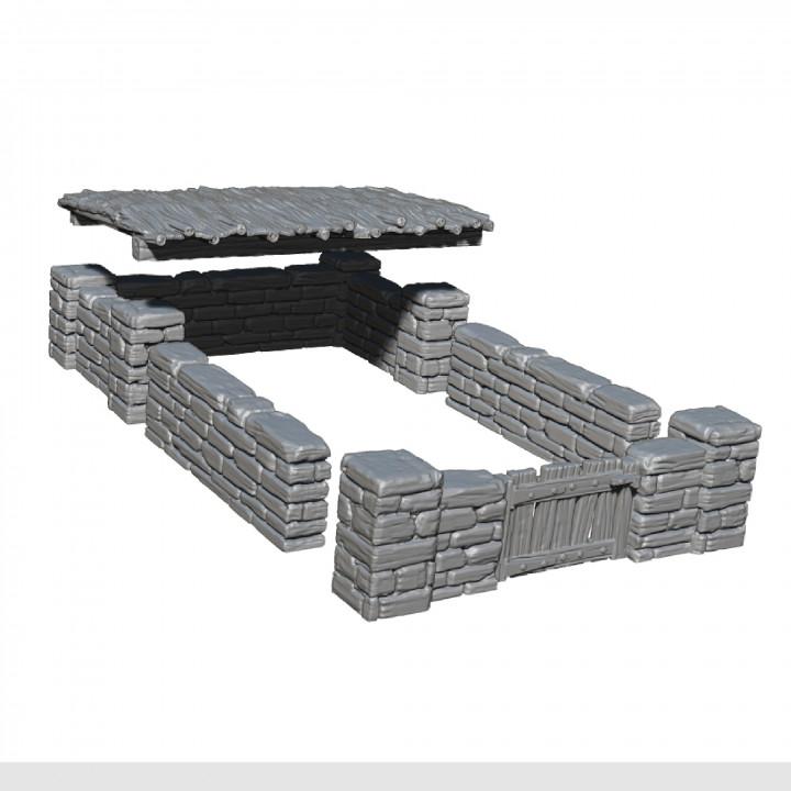 3D Printable Modular Pigsty Animal Livestock Enclosure Fence Walls Gate ...