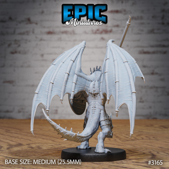 3D Printable Winged Half Dragon Set / Evil Dragonborn Warrior ...