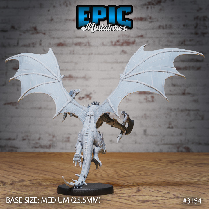 3D Printable Winged Half Dragon Flying / Evil Dragonborn Warrior ...