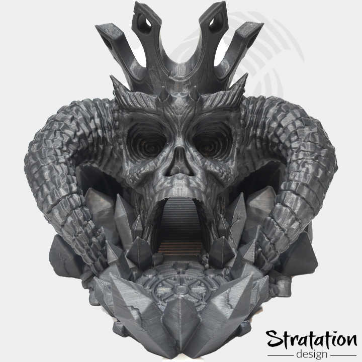 3D Printable Demon's Spirit Dice Tower by Stratation Design