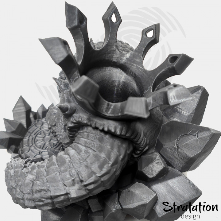 3D Printable Demon's Spirit Dice Tower by Stratation Design