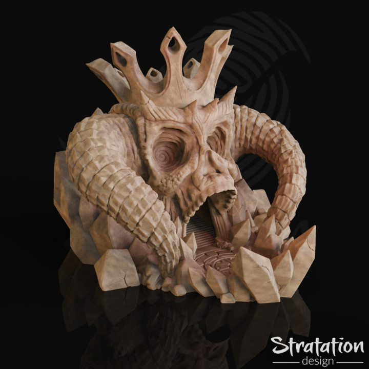 3D Printable Demon's Spirit Dice Tower by Stratation Design