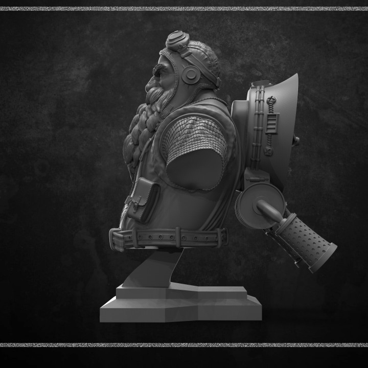 3D Printable Dwarf Bust- Glogan by Falcata 3d