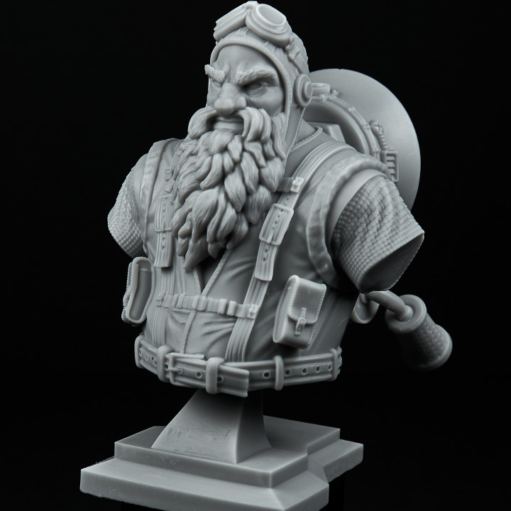 3D Printable Dwarf Bust- Glogan by Falcata 3d