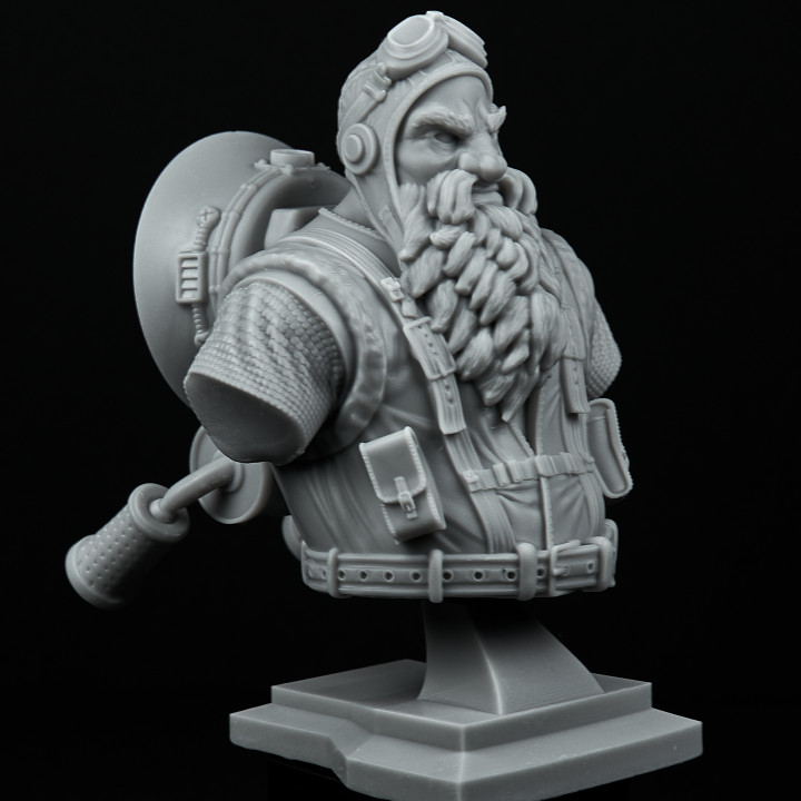 3D Printable Dwarf Bust- Glogan by Falcata 3d
