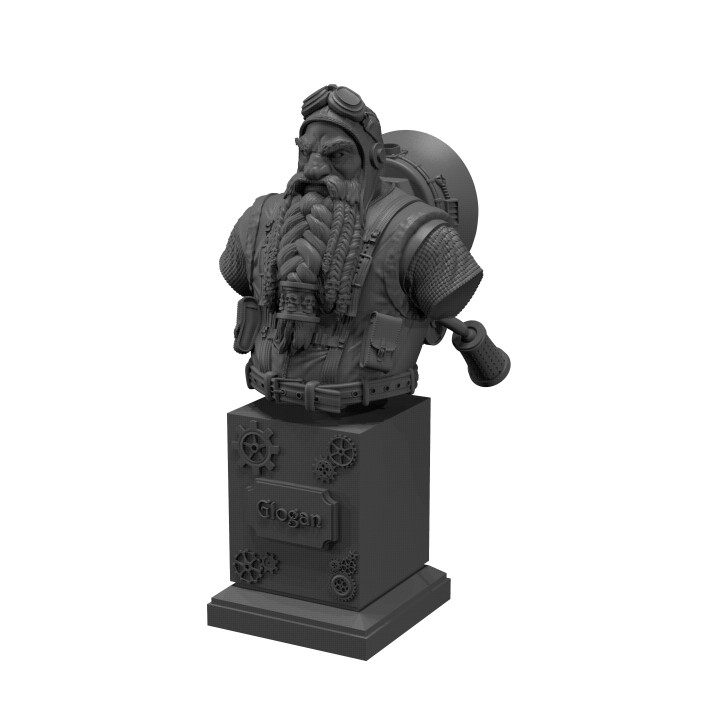 3D Printable Dwarf Bust- Glogan Version B by Falcata 3d