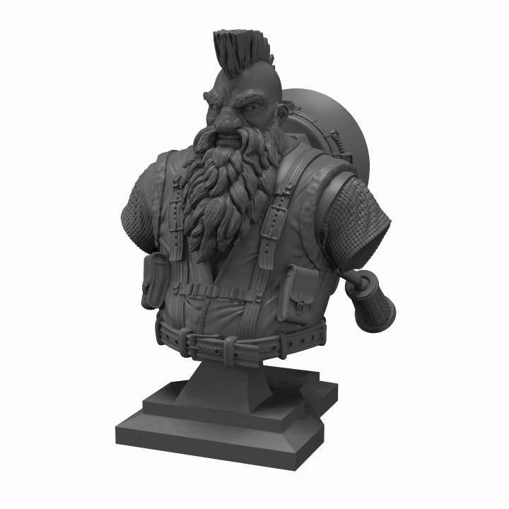 3D Printable Dwarf Bust- Glogan Version C by Falcata 3d