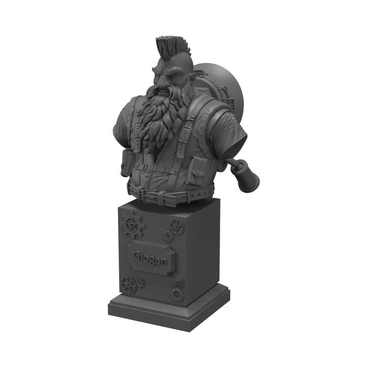 3D Printable Dwarf Bust- Glogan Version C by Falcata 3d