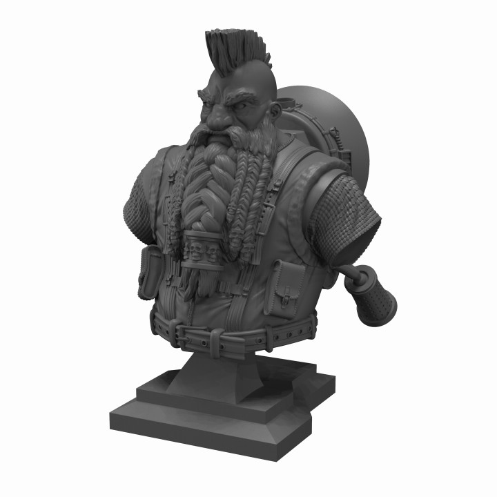 3D Printable Dwarf Bust- Glogan Version D by Falcata 3d