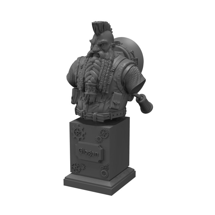 3D Printable Dwarf Bust- Glogan Version D by Falcata 3d