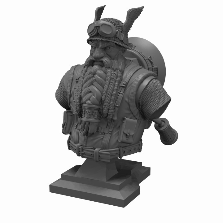 3D Printable Dwarf Bust- Glogan Version F by Falcata 3d