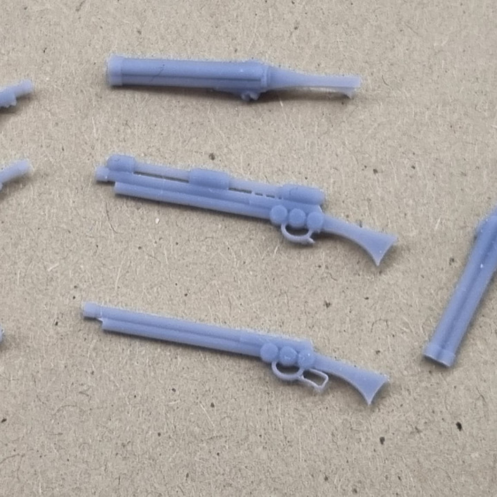 3D Printable 28mm heroic scale Wild West Sci-Fi weapons by Mark Minghella