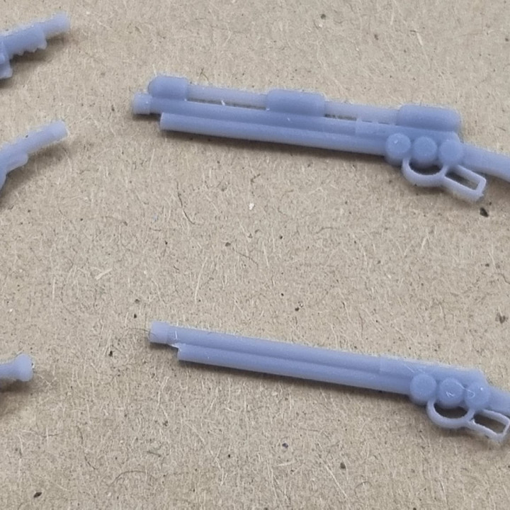 3D Printable 28mm heroic scale Wild West Sci-Fi weapons by Mark Minghella