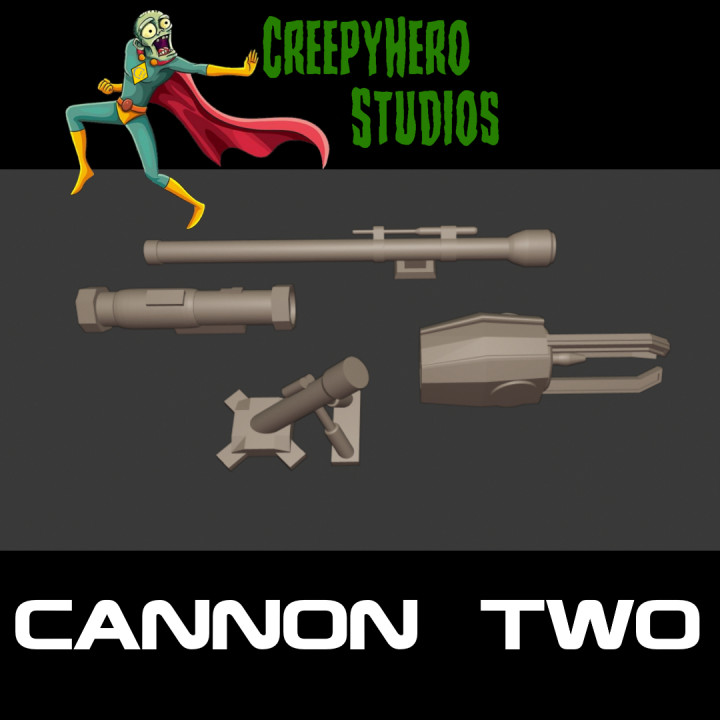 3D Printable Gaslands Cannon Two Set by Michael Crossman