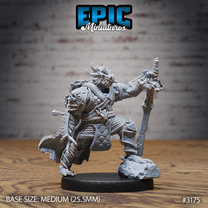 3D Printable Dragonborn Warrior / Half Dragon Fighter / Draconic War ...