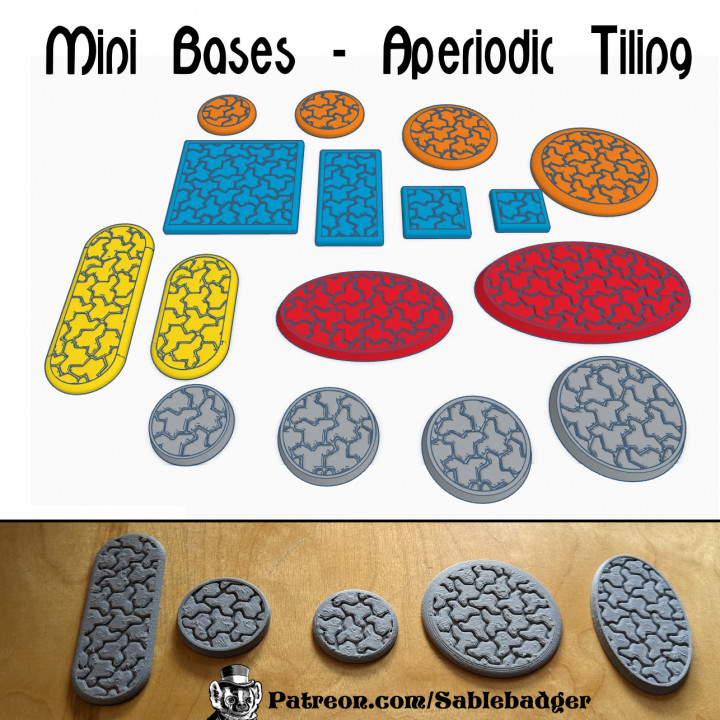 3D Printable Mini Bases - Aperiodic Tiling by brander roullett