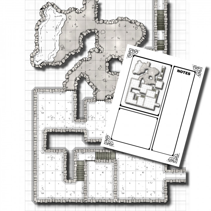 3D Printable "Mega-Dungeon 3 Map Set" (MD3) by August McDaniel