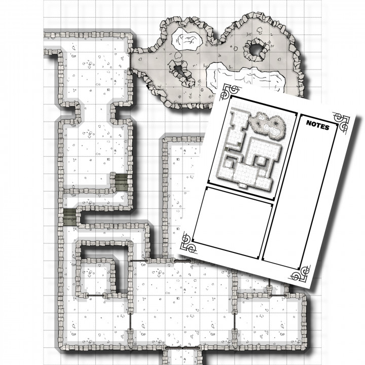 3D Printable "Mega-Dungeon 3 Map Set" (MD3) by August McDaniel