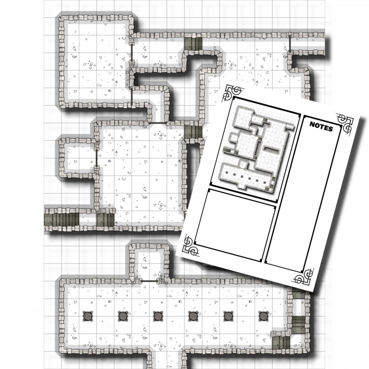 3D Printable "Mega-Dungeon 3 Map Set" (MD3) by August McDaniel