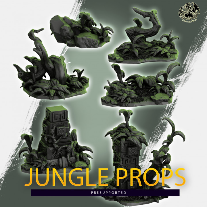 3D Printable Jungle Props by Golden Thief Studio