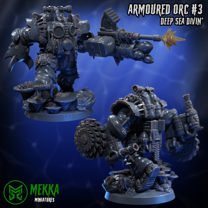 3D Printable Mega Armoured Orc Set (Sea Version) by Mekka Miniatures