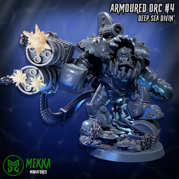 3D Printable Mega Armoured Orc Set (Sea Version) by Mekka Miniatures