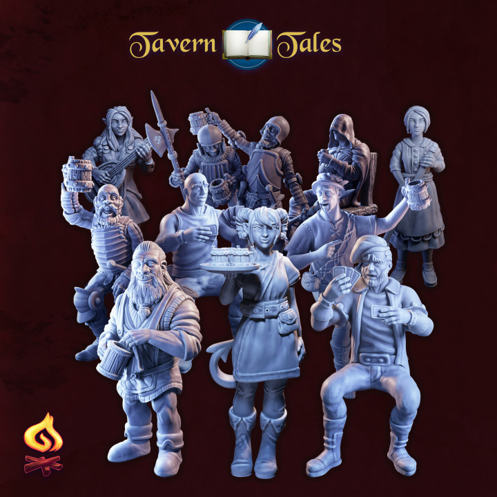 3D Printable Tavern/ Inn Character Set by Safehold