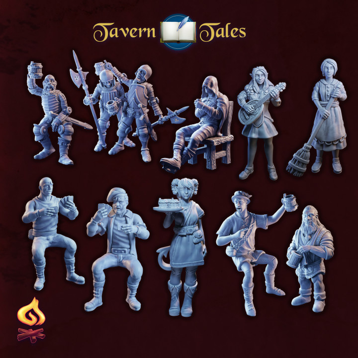 3D Printable Tavern/ Inn Character Set by Safehold