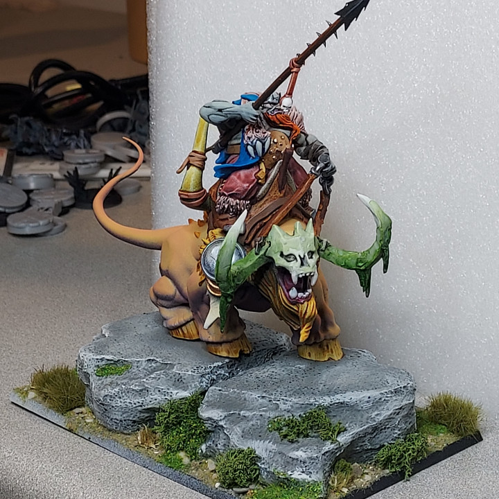 3D Print of Stone beast ogre rider by gabehernandez