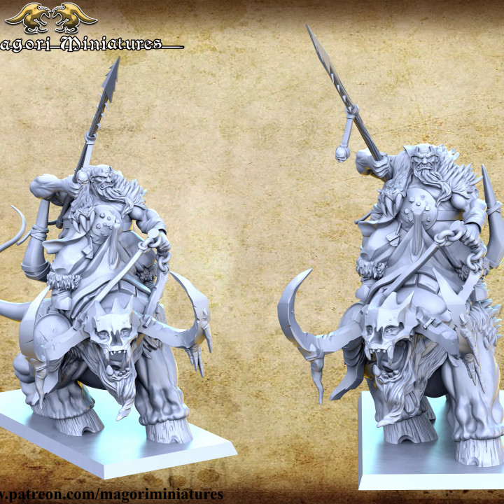 3D Printable Stone beast ogre rider by Magori Minaitures