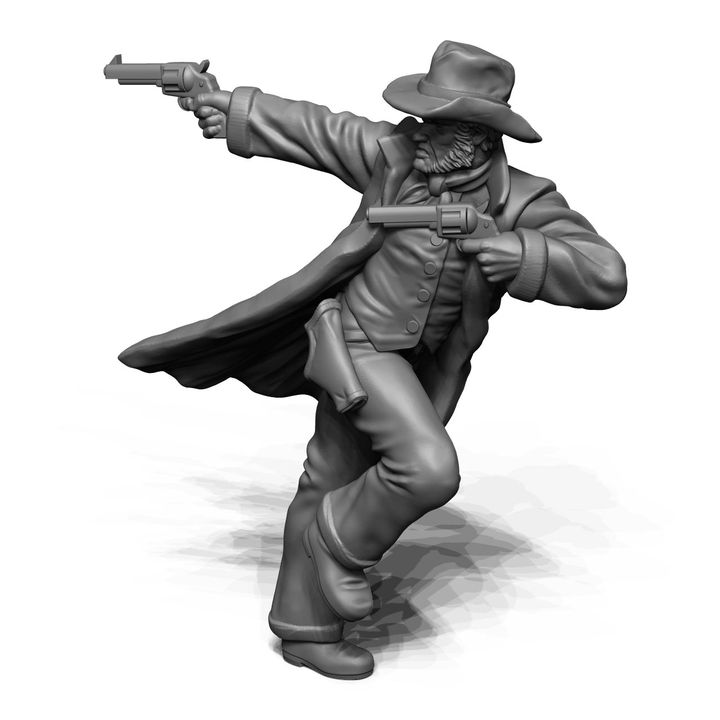 3D Printable Sam Winston - Outlaw Pistolero by Gangfight Games