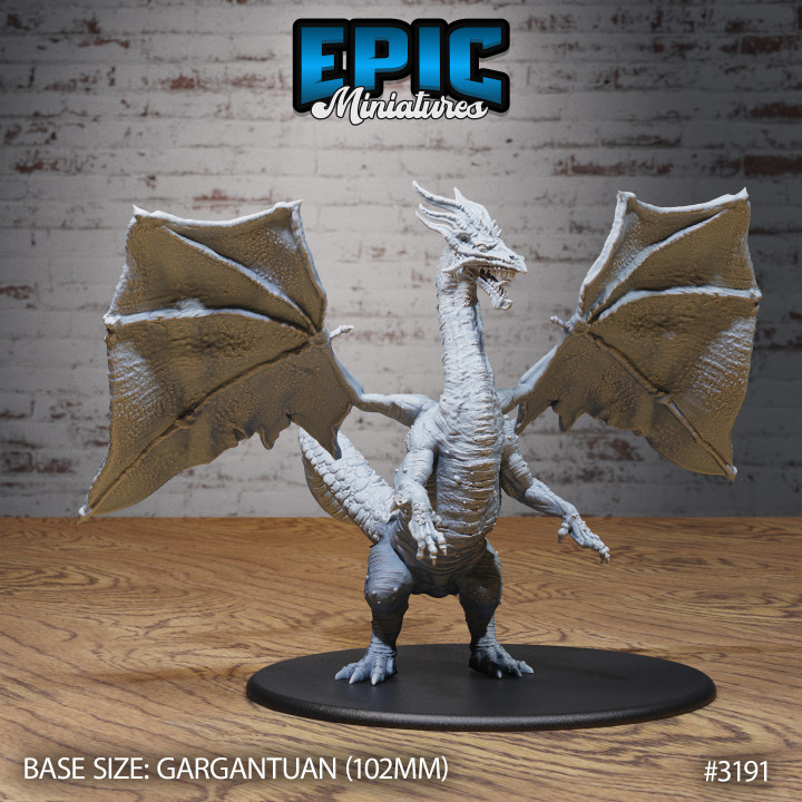 3D Printable Shadow Dragon Standing / Legendary Drake / Winged Mountain ...
