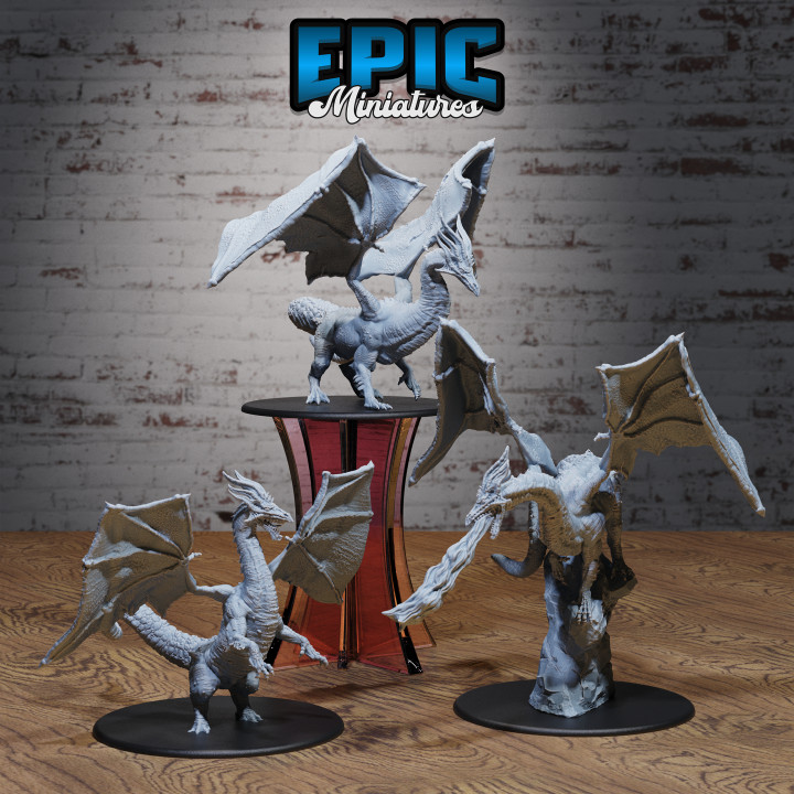 3D Printable Shadow Dragon Set / Legendary Drake / Winged Mountain ...