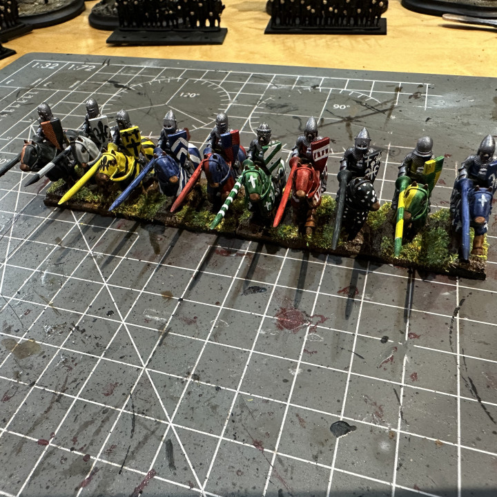 3D Printable 6-15mm Medieval Mounted Knights (6 Poses) HYW-3 by Turner ...