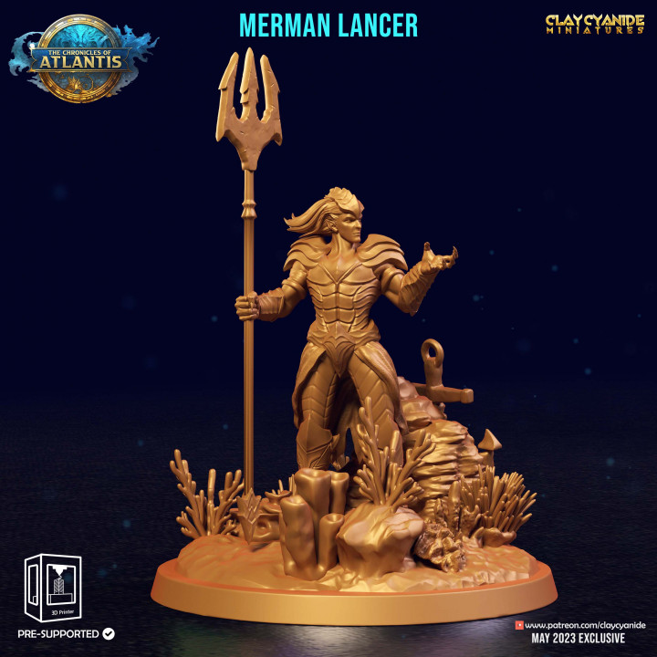 3D Printable Merman Lancers by Clay Cyanide Miniatures