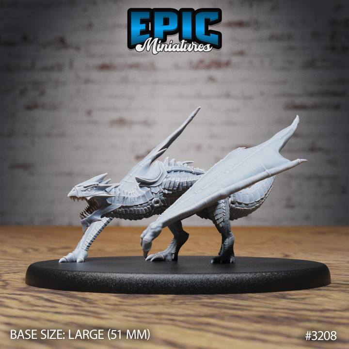 3D Printable Wyvern Classic Mount / Bulky Dragon / Winged Reptile ...
