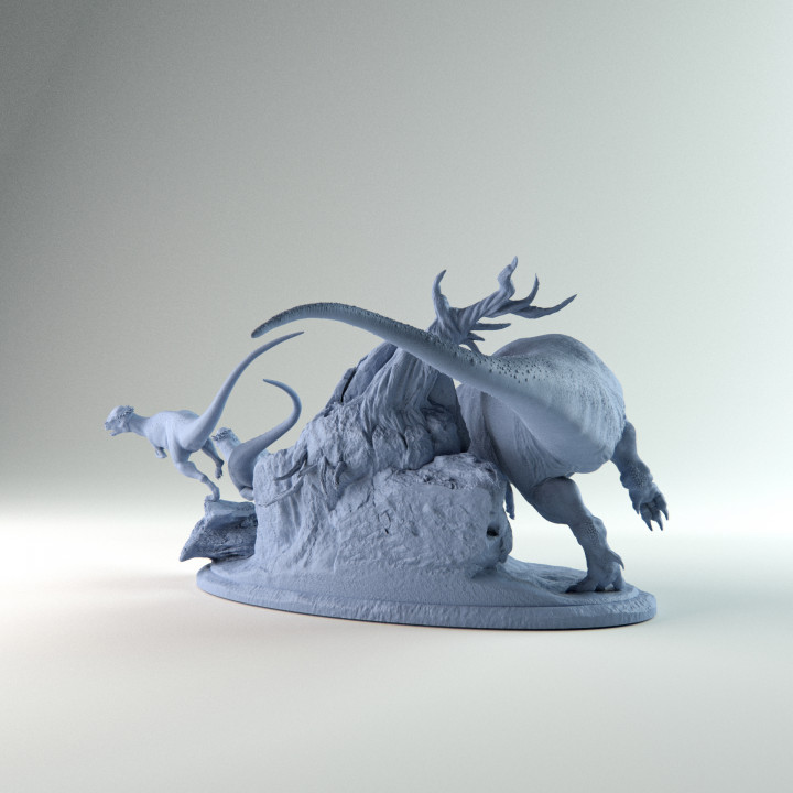 3D Printable Tyrannosaurus chase 1-35 and 1-72 scale pre-supported ...