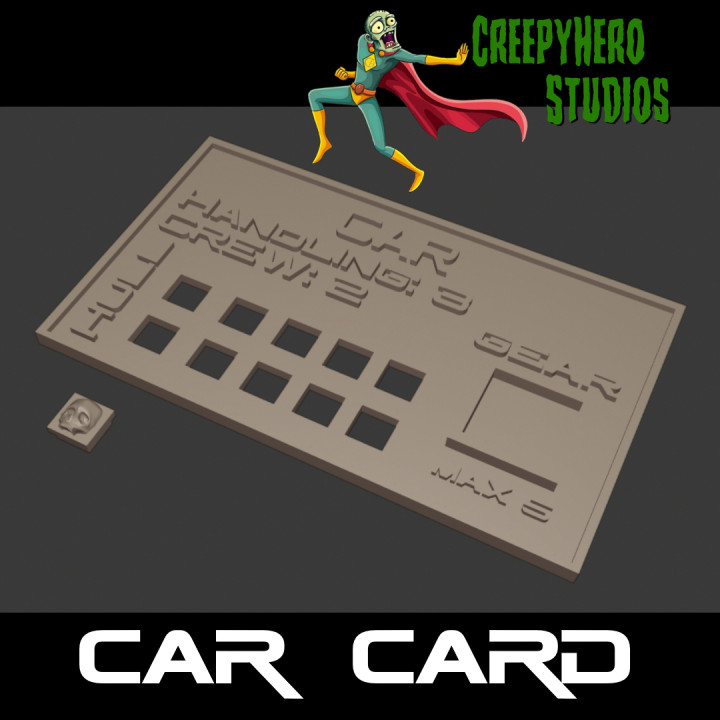 3D Printable Gaslands Car Card One by Michael Crossman