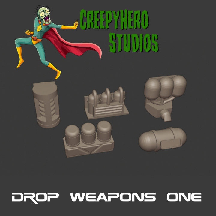 3D Printable Gaslands Drop Weapon One Set by Michael Crossman